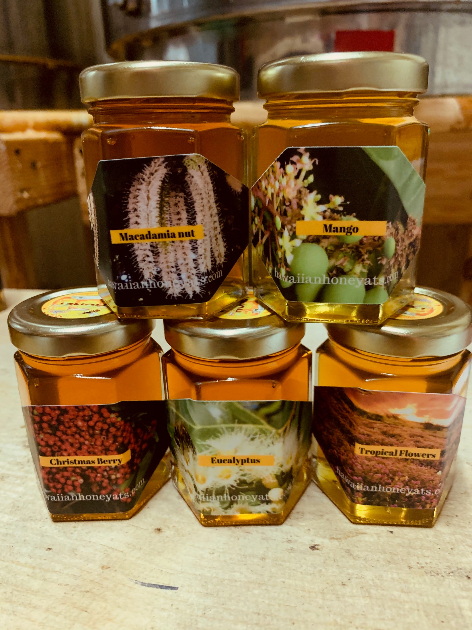 Sample Pack 4/5/6 jars (3oz each) – Hawaiian Honey AT&S